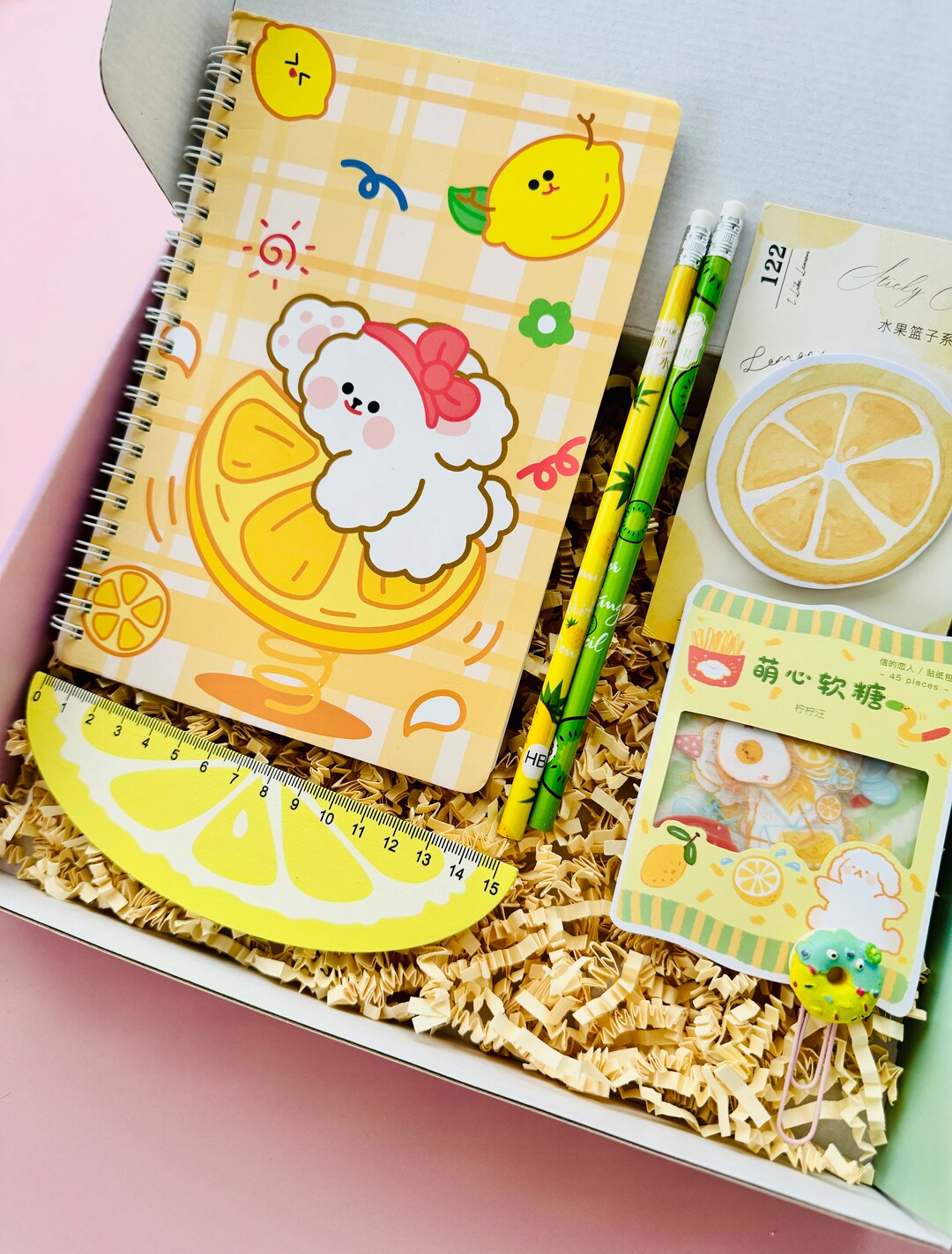 Lemon Stationery Gift Box - Etsy