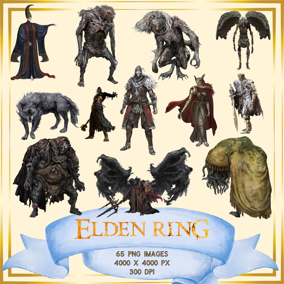 Elden Ring PNG Bundle, Game Characters Clipart, Shadows of the Erdtree ...