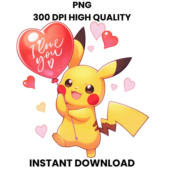 Pikachu Valentine Png - Etsy