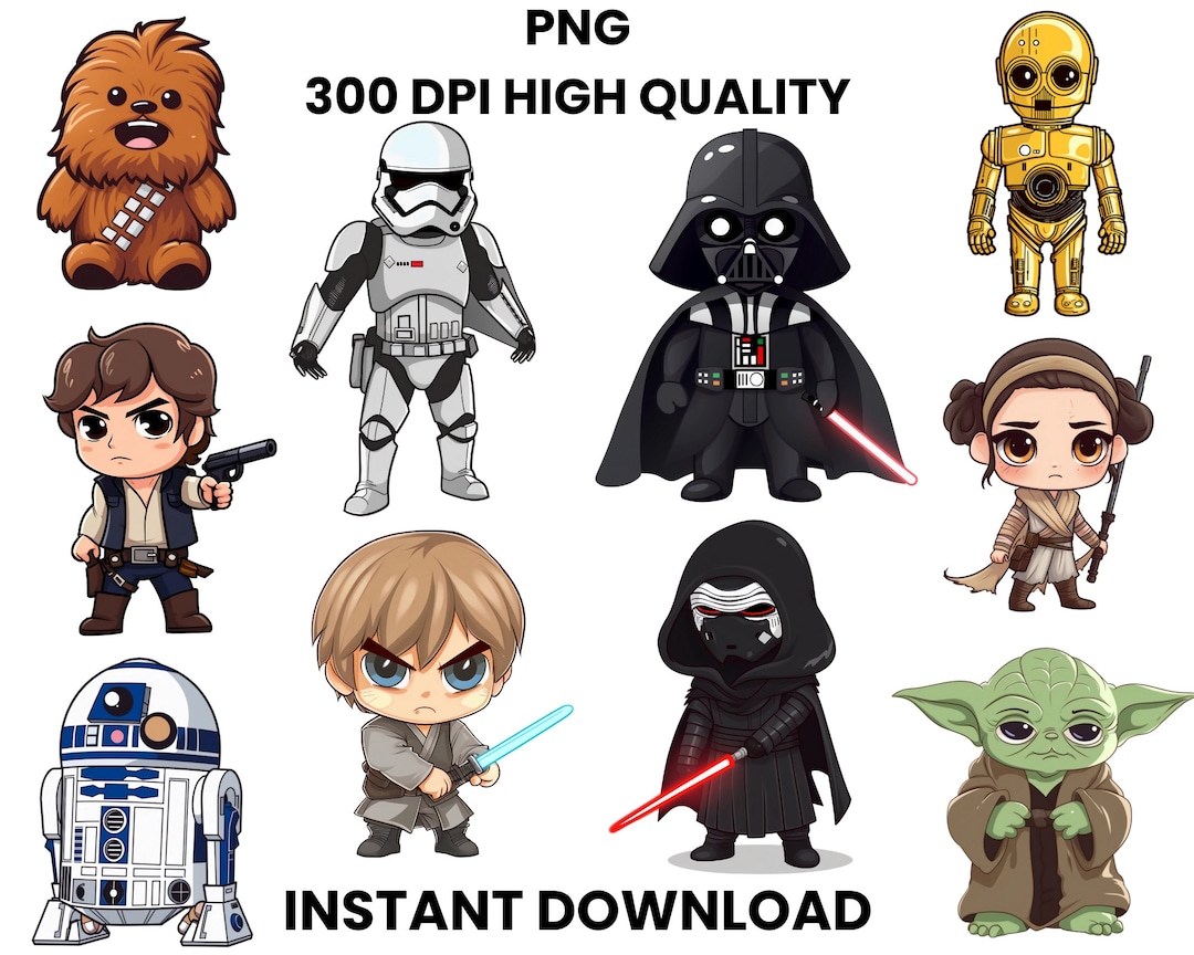 Star Wars Clipart Bundle, Star Wars Stickers, Star Wars Party ...