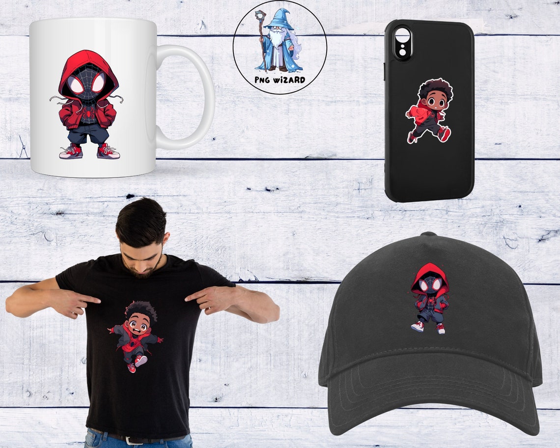 Miles Morales Clip Art PNG Bundle Spiderverse, Superhero, Comic Book ...
