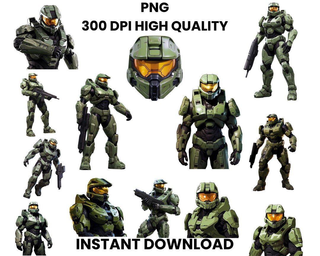 Master Chief Bundle, Halo Illustrations, Video Game Art, Master Chief ...