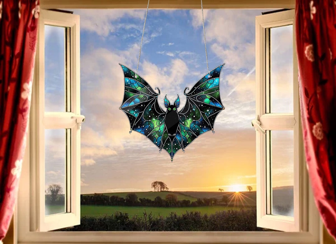 Bat Gothic ACRYLIC Window Hanging, Mythical Creature Home Decor, Faux ...