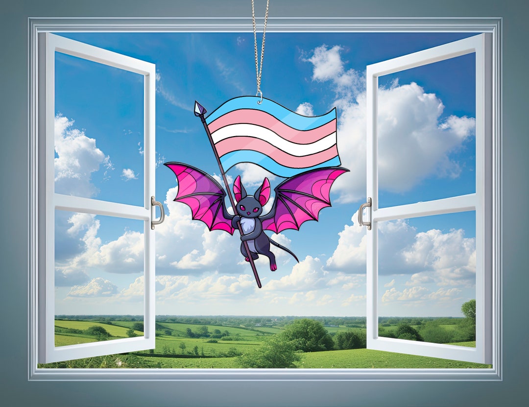 Bat LGBT Acrylic Window Hanging, Transgender Bat, Bat Lovers Gift, Bat ...