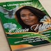 Green Obituary Program: Elegant Funeral Template, Woman's Keepsake ...