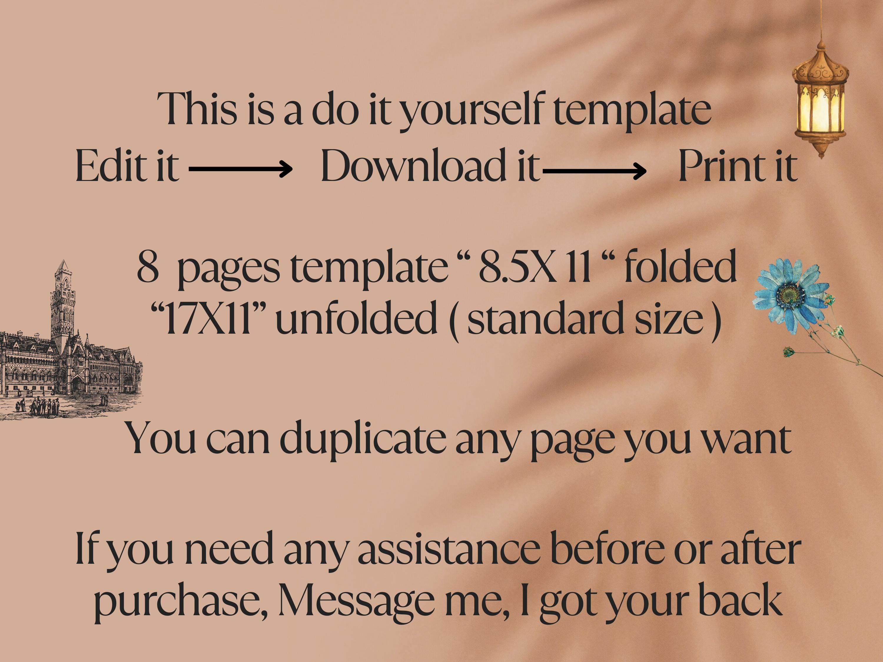 Blue & Gold Football Funeral Program Template (canva, 8 Pages) - Etsy