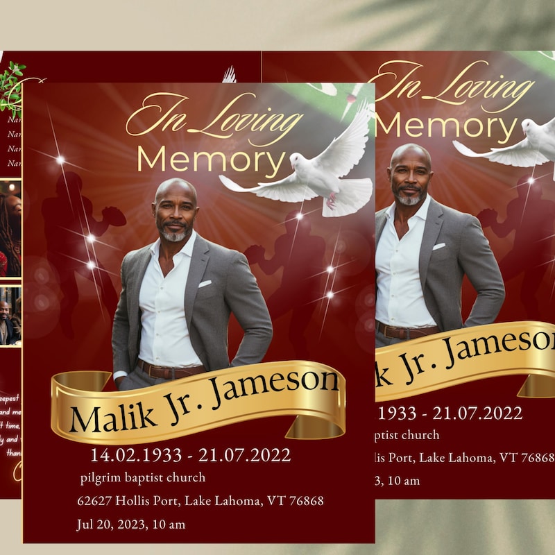 Maroon Funeral Obituary - Etsy