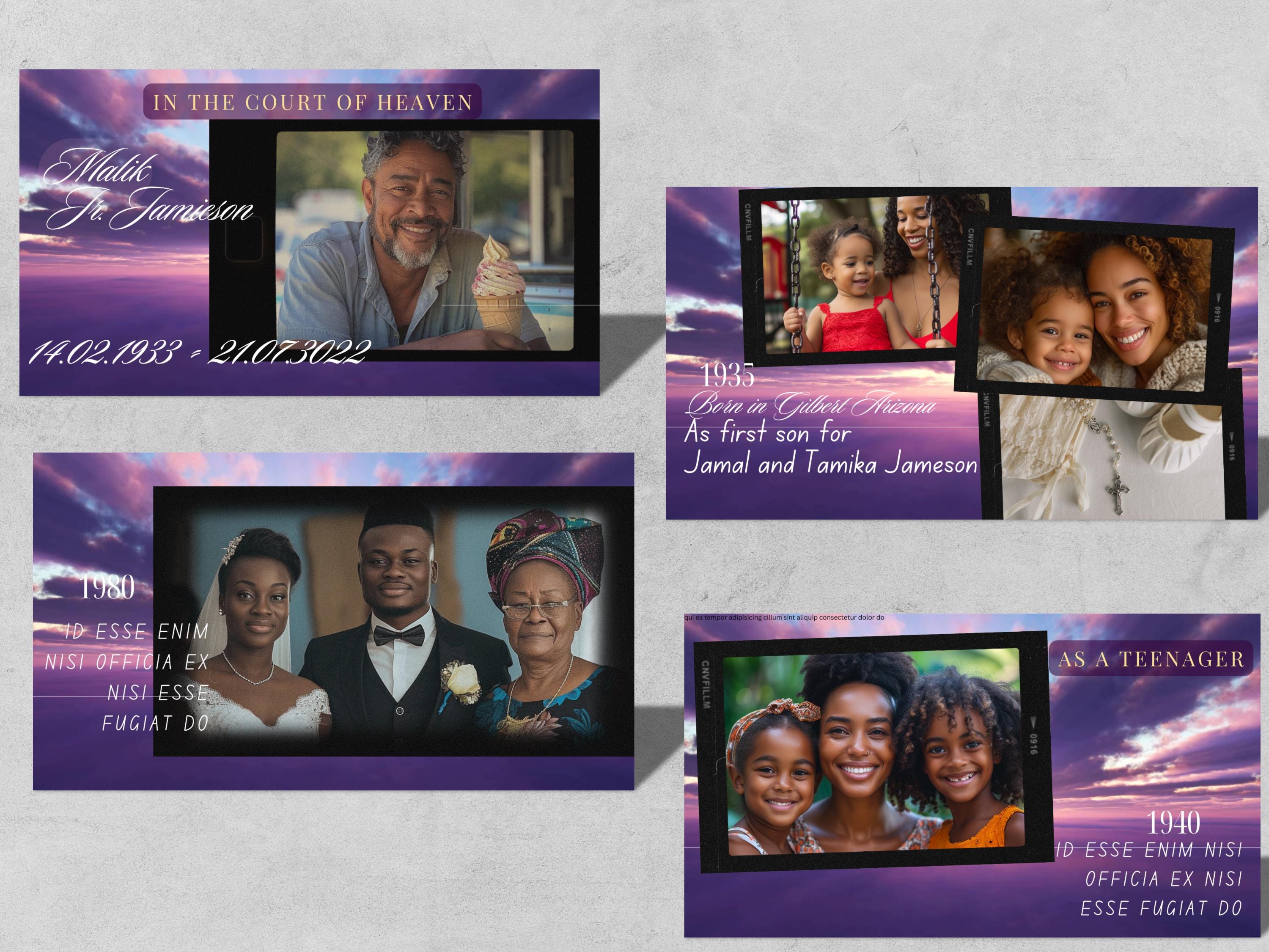 Purple Funeral Slideshow Template: Celebration of Life (16 Slides) - Etsy