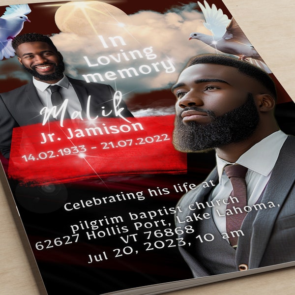 Obituary Template for Men - Etsy