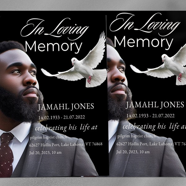 Obituary Template for Men - Etsy