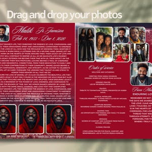 Red Football Funeral Program Template: 4-page Canva Booklet - Etsy