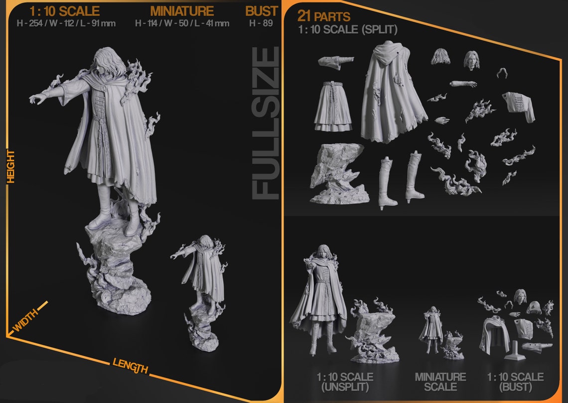 Spectral Girl 3D STL File, 3D Digital Printing, Movie Characters ...