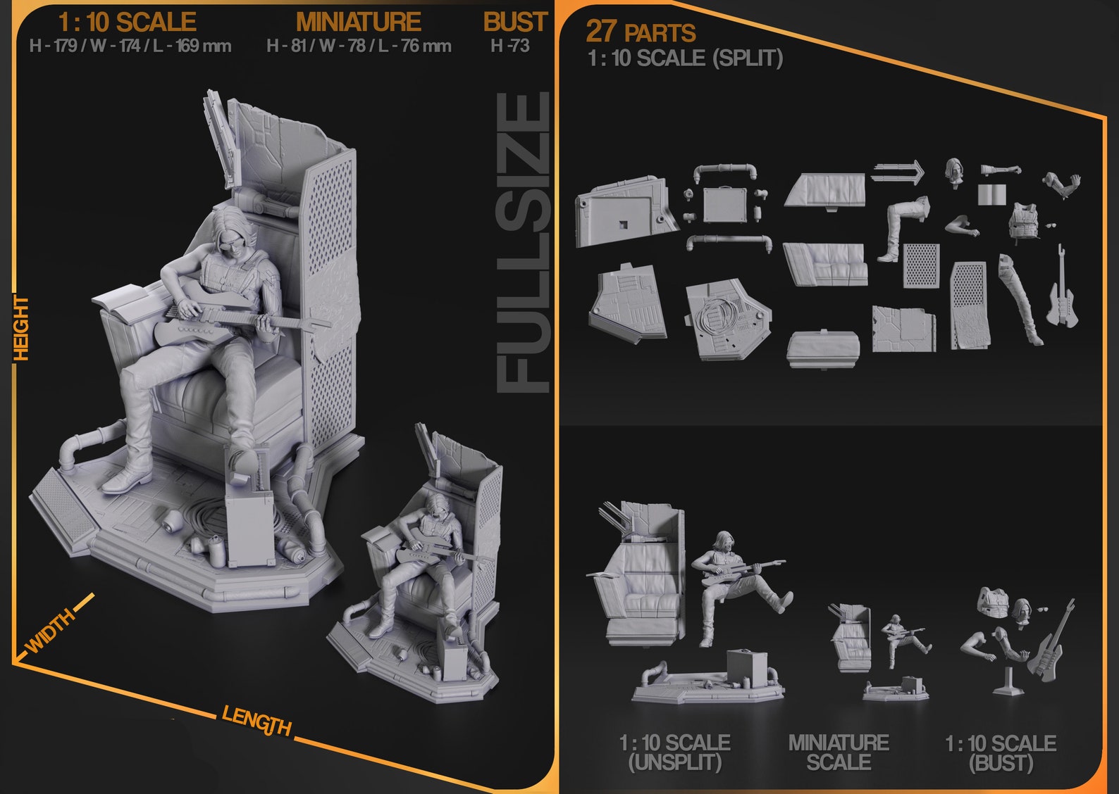 Rocker Boy 3D STL File, 3D Digital Printing, Movie Characters, Figures ...