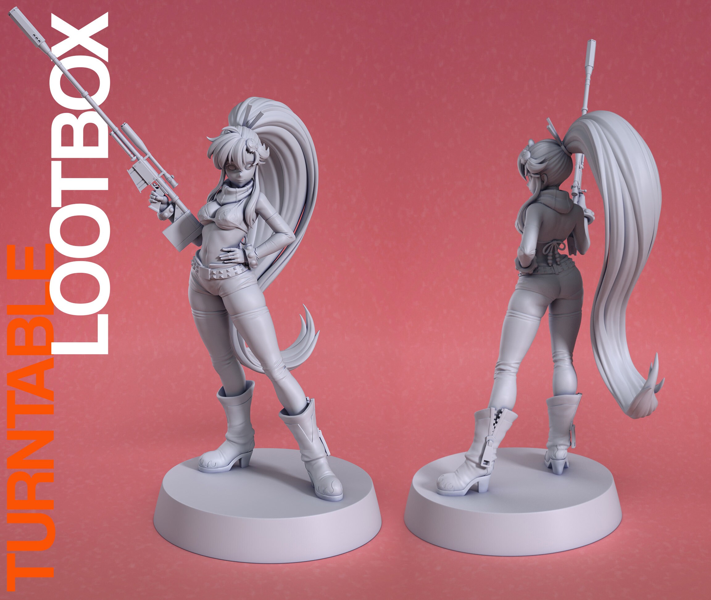 Colorful Sniper Girl 3D STL File, 3D Digital Printing, Movie Characters ...