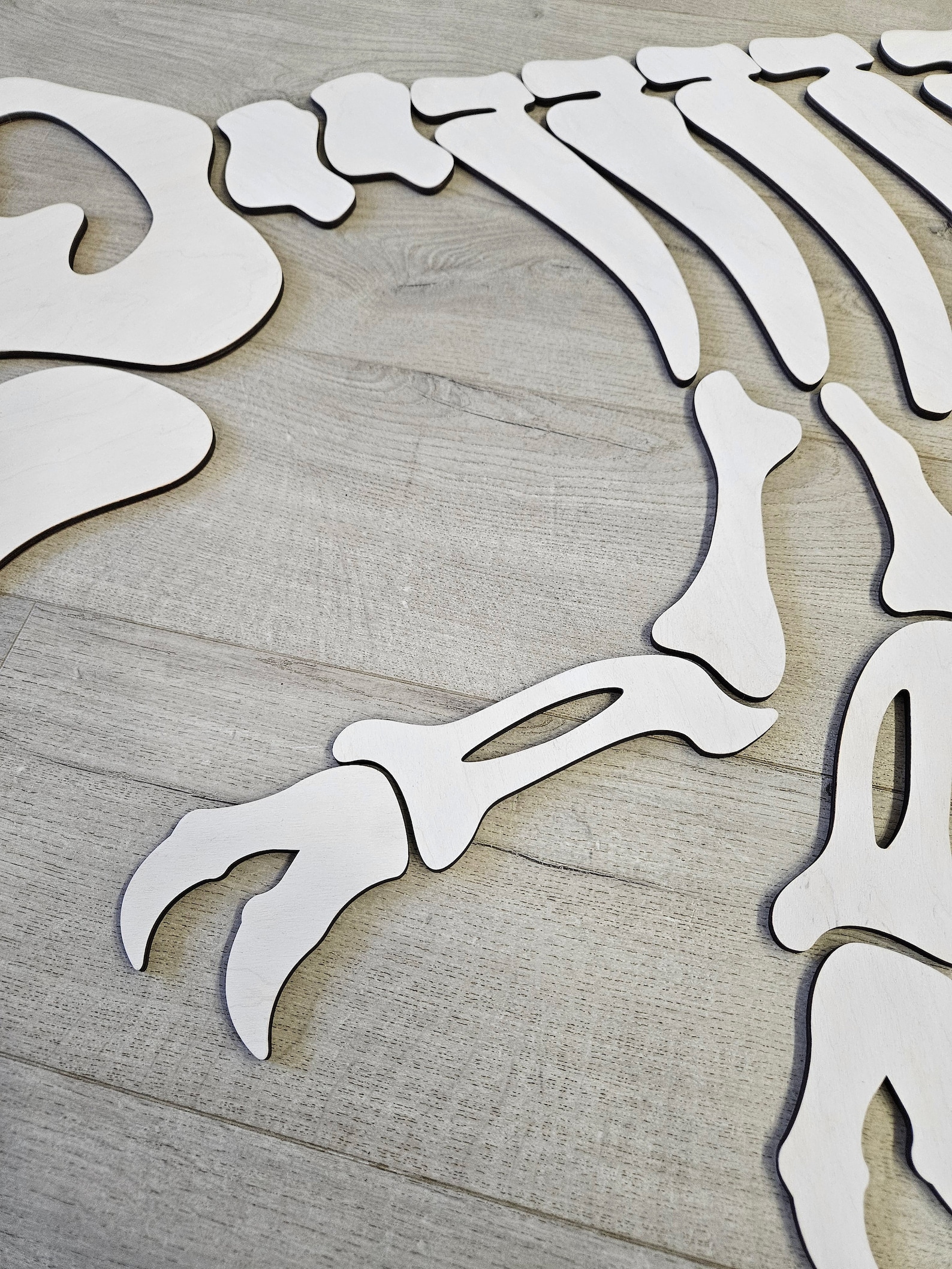 XXL Dinosaur Skeleton Puzzle: Handmade Birch Wood T-rex Fossil Game - Etsy