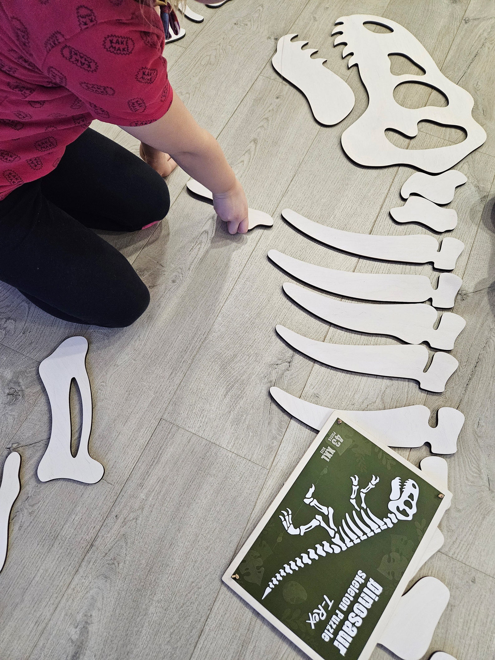 Giant Dino Skeleton Puzzle, Big Handmade Garden Game, Tyrannosaurus ...