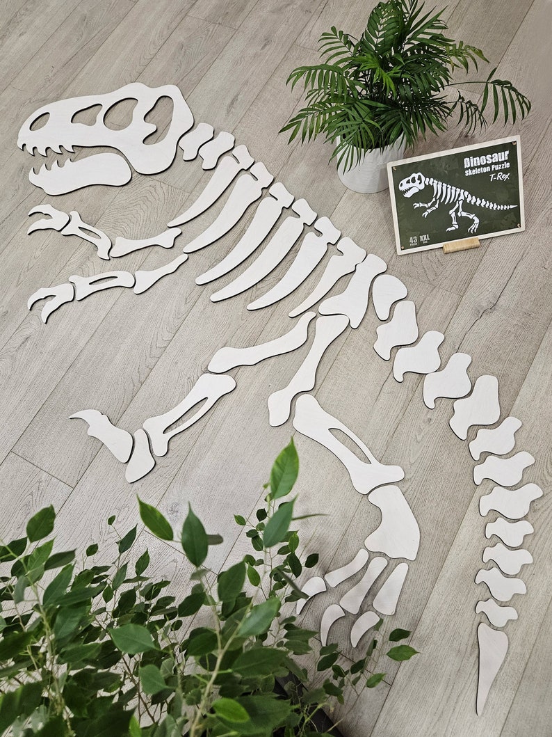 Giant Dino Skeleton Puzzle, Big Handmade Garden Game, Tyrannosaurus ...