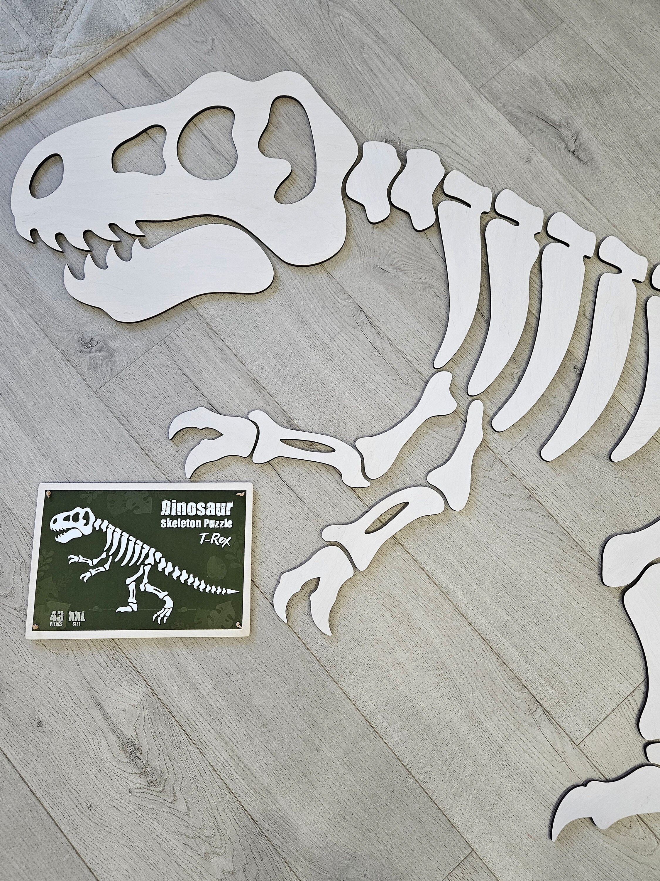 Giant Dino Skeleton Puzzle, Big Handmade Garden Game, Tyrannosaurus ...