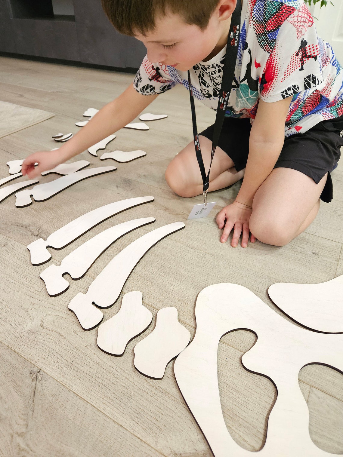 Giant Dino Skeleton Puzzle, Big Handmade Garden Game, Tyrannosaurus ...