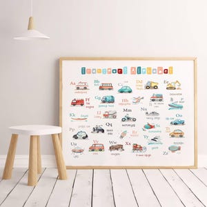 Alphabet Transport Wall Art Print, Printable Kids Alphabet Poster, A-Z ...