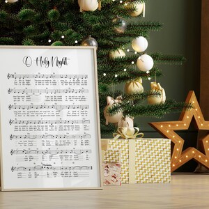 O Holy Night Christmas Sheet Music Wall Art Festive Print Gift Idea ...