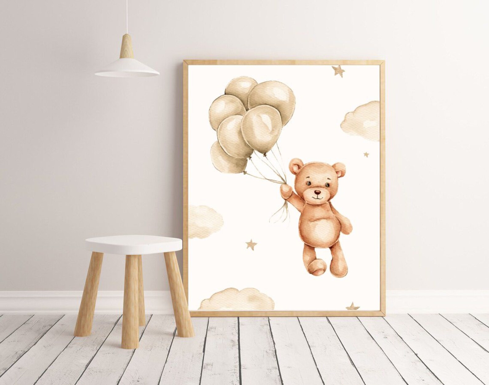 Set of 3 Teddy Bear Print, Teddy Bear Nursery Decor, Nursery Wall Decor ...