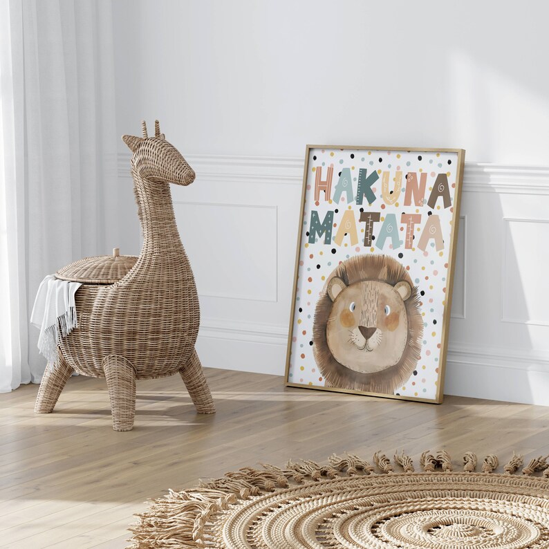 Instant Download 'joyful Safari' Nursery Wall Art Print, Nursery Decor ...