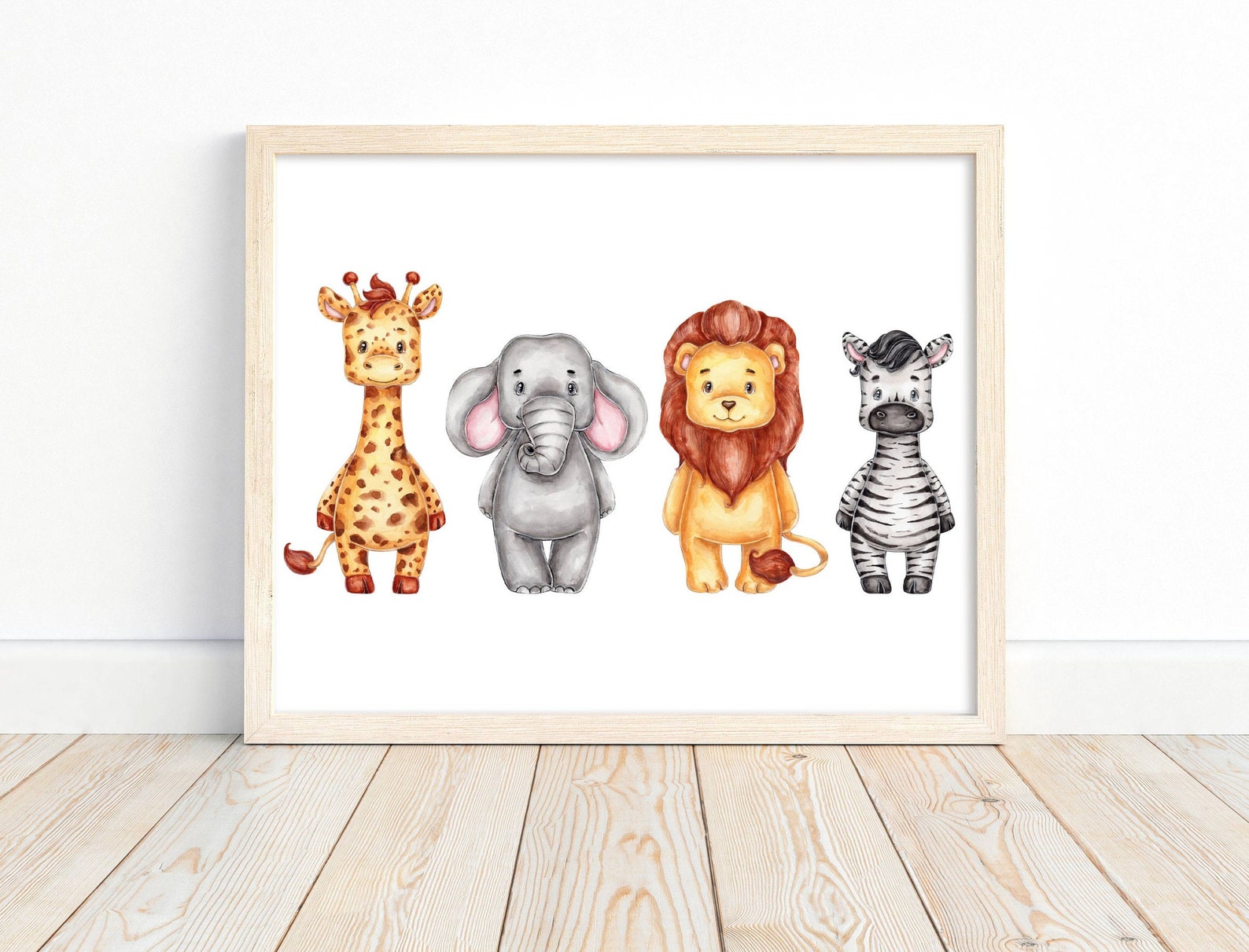 Adorable Safari Animal Digital Print, Safari Nursery Wall Prints ...
