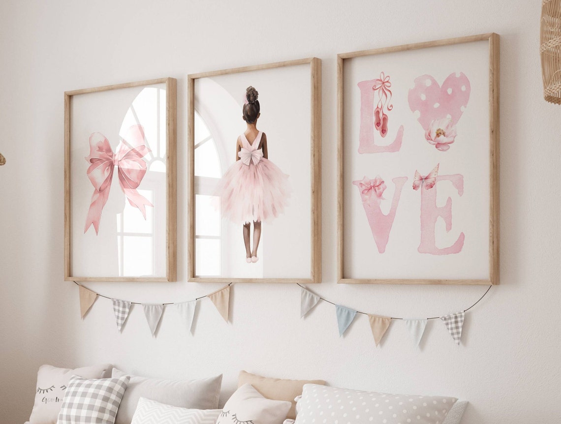 Set of 3 Ballet Nursery Prints, Little Princess Ballerina Girls Print ...