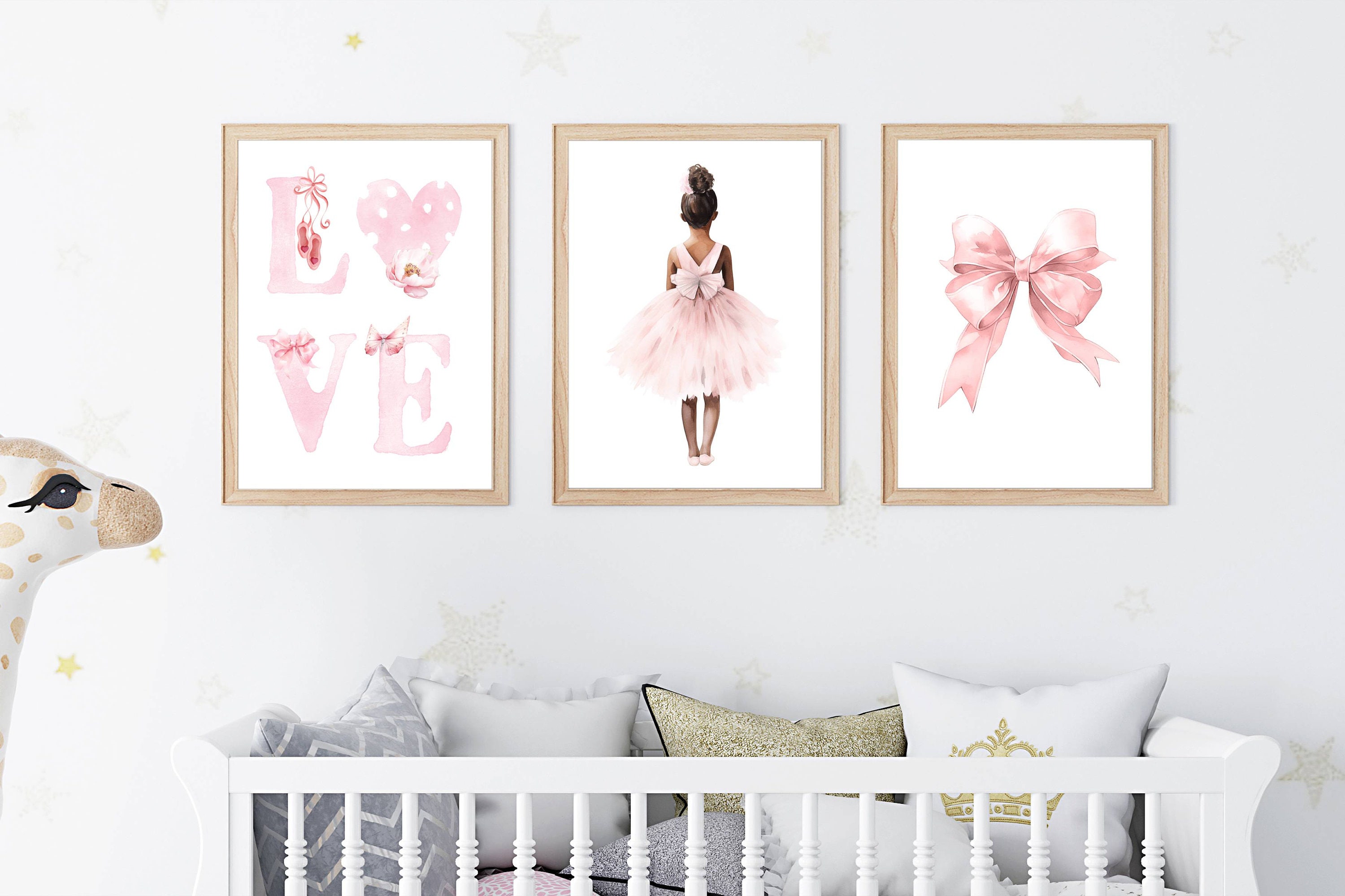 Set of 3 Ballet Nursery Prints, Little Princess Ballerina Girls Print ...