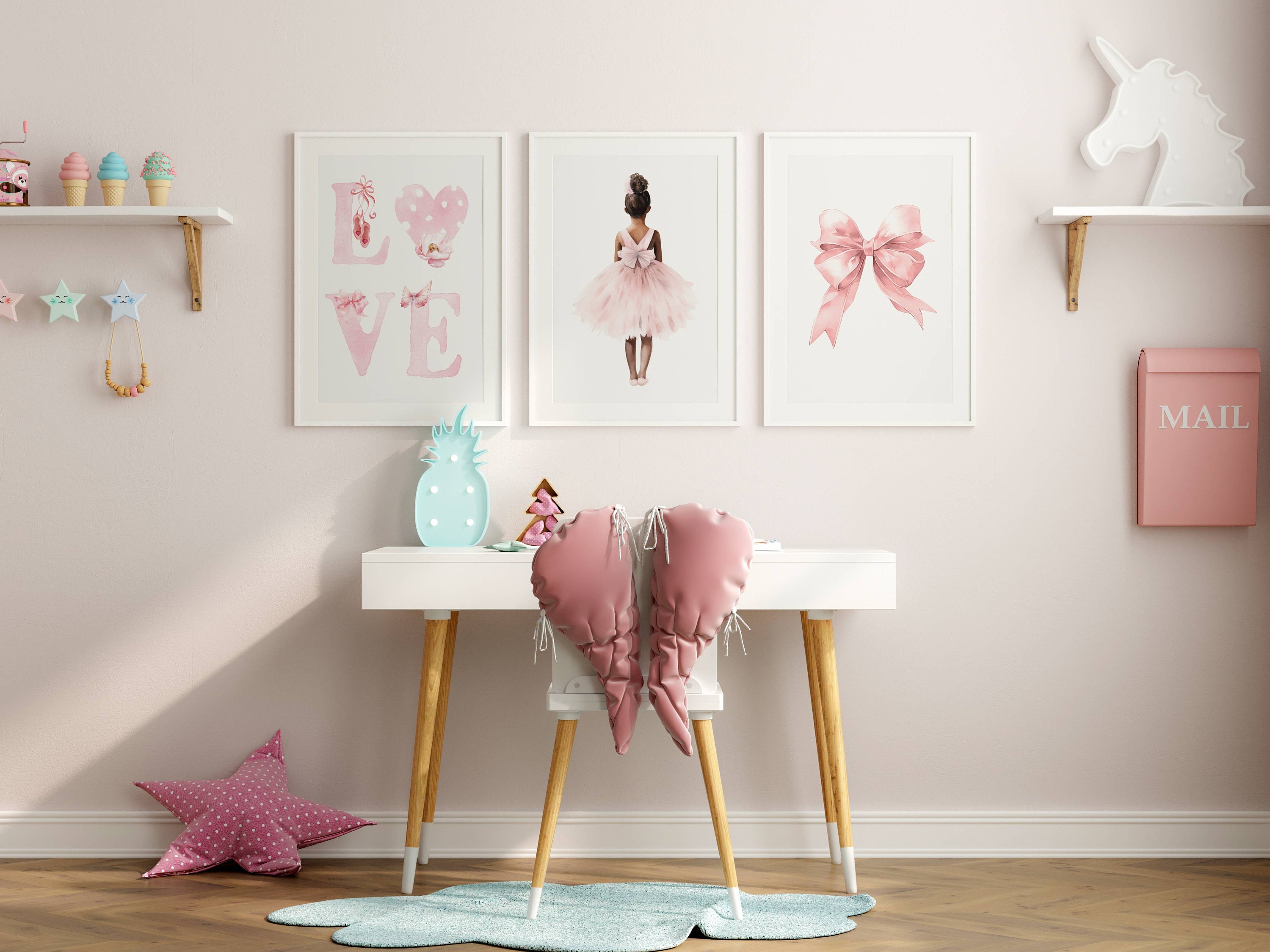 Set of 3 Ballet Nursery Prints, Little Princess Ballerina Girls Print ...