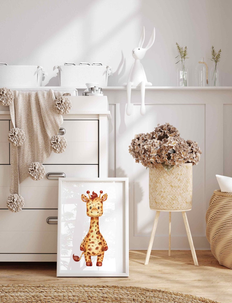 Safari Animal Watercolor Nursery Prints: 4-piece Jungle Set (digital ...