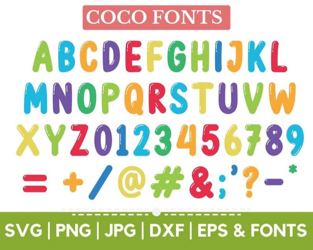Coco Fonts Bundle, Alphabet, Svg, Png, Cartoon SVG Bundle, Coco Font Bundle Svg Png Eps INSTANT ...