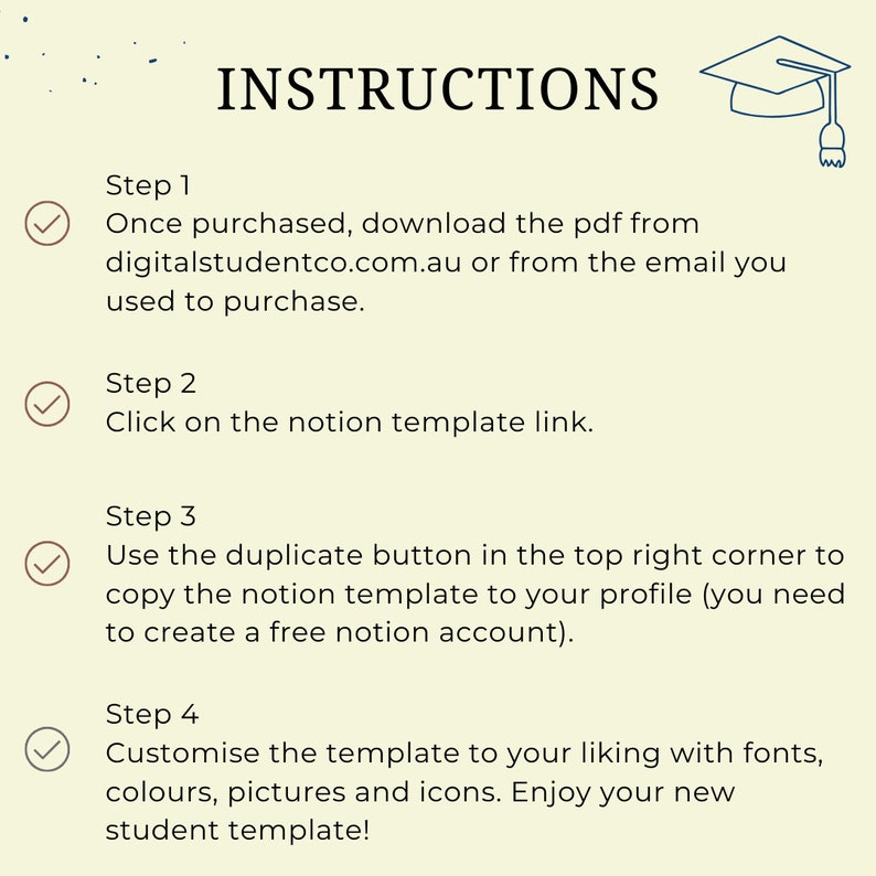 Student Notion Template - Etsy