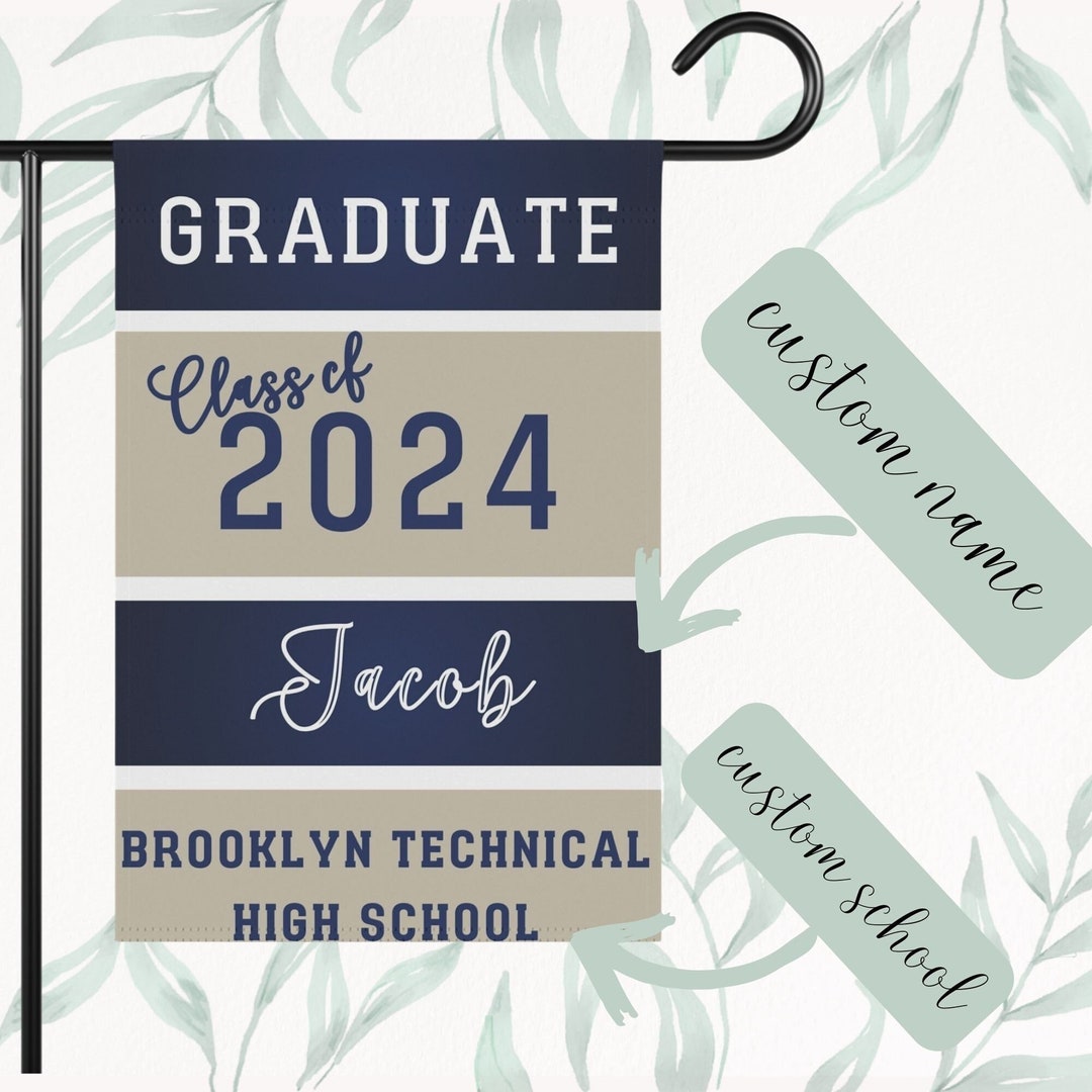 Personalized Graduation Yard Flag Grad Party Garden Decor Class of 2024 ...