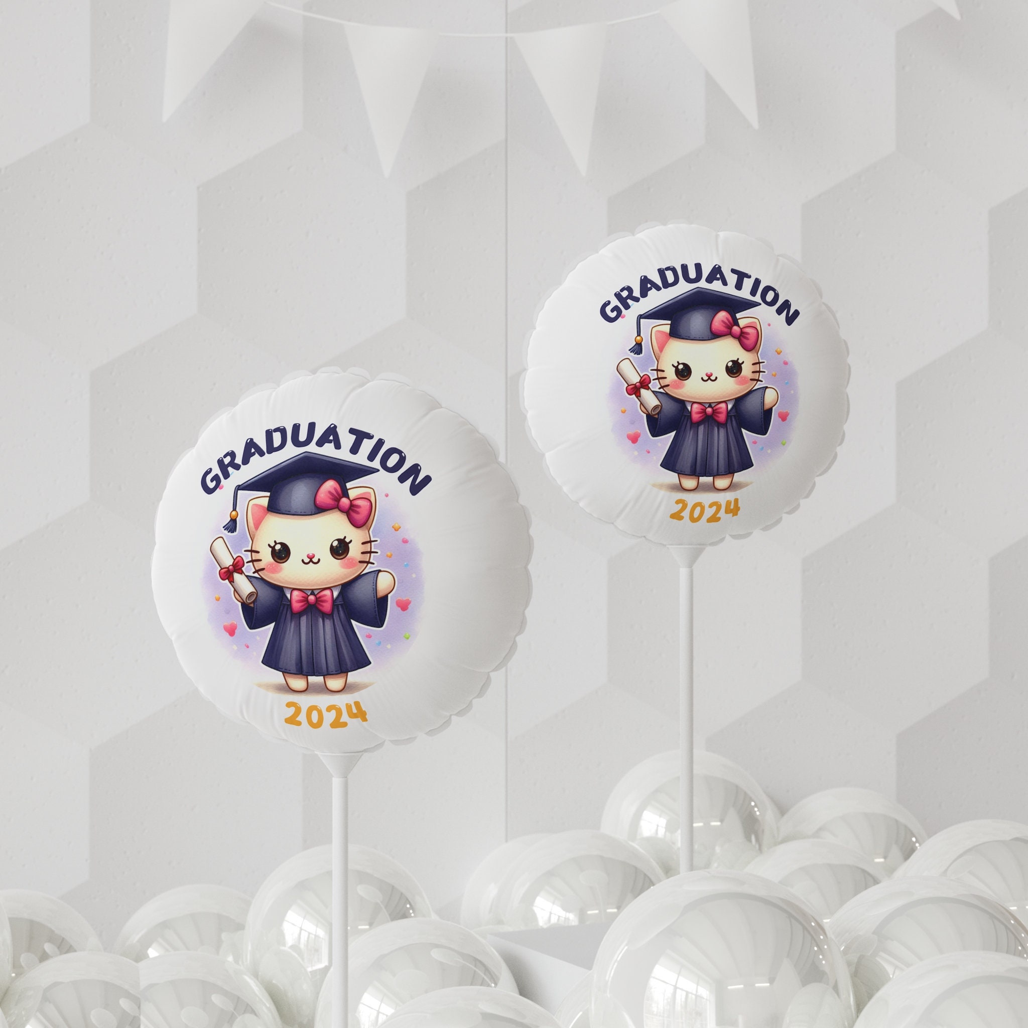 Kawaii Graduation Balloon, Cute Grads Party Decoration, Girly Grad Dual ...