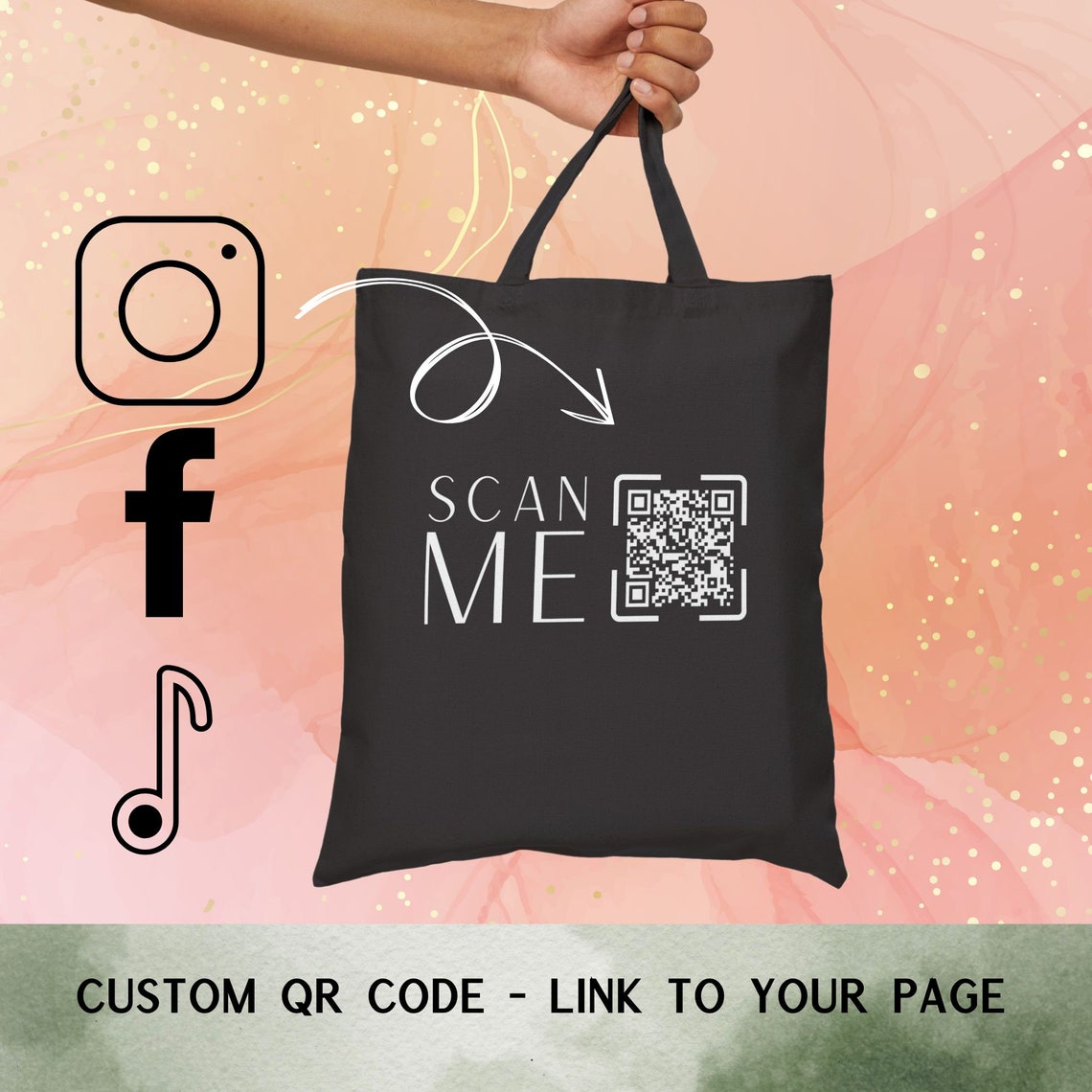 Custom QR Code Tote Bag, Interactive Social Media Promotion, Simplify ...