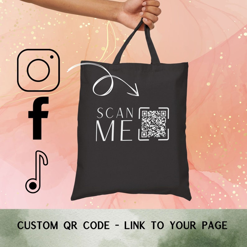 Custom QR Code Tote Bag, Interactive Social Media Promotion, Simplify ...