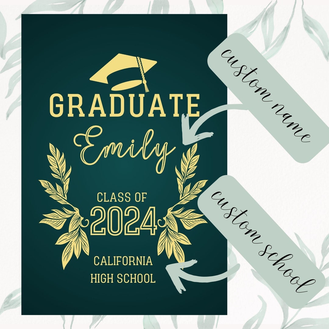 Custom Graduation Yard Flag Grad Party Garden Decor Class of 2024 High ...