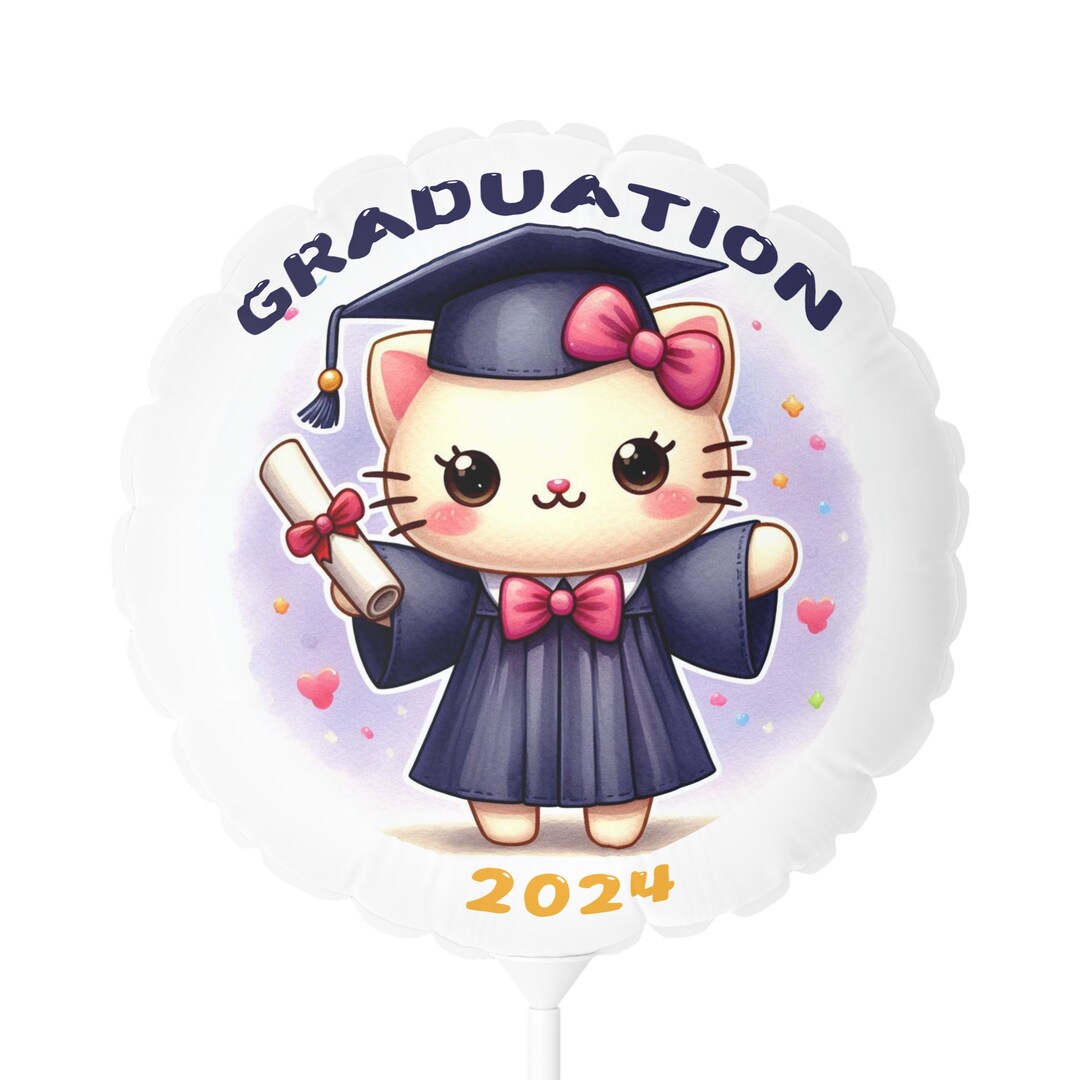 Kawaii Graduation Balloon, Cute Grads Party Decoration, Girly Grad Dual ...
