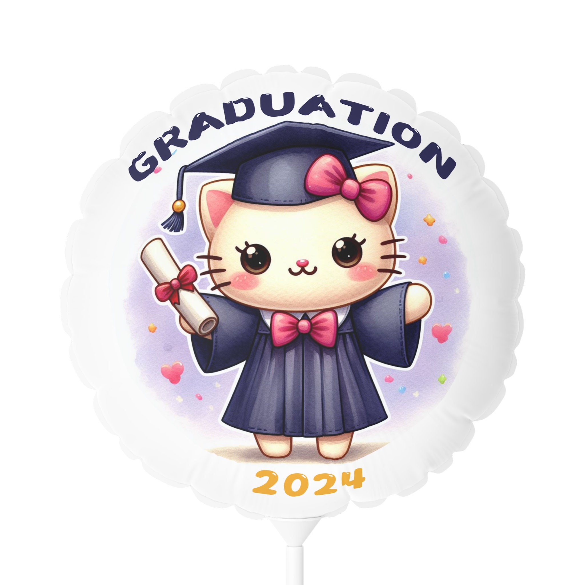 Kawaii Graduation Balloon, Cute Grads Party Decoration, Girly Grad Dual ...