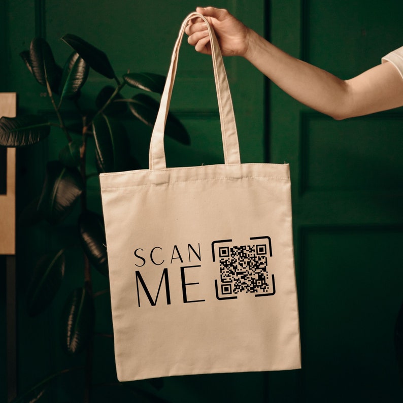 Custom QR Code Tote Bag, Interactive Social Media Promotion, Simplify ...