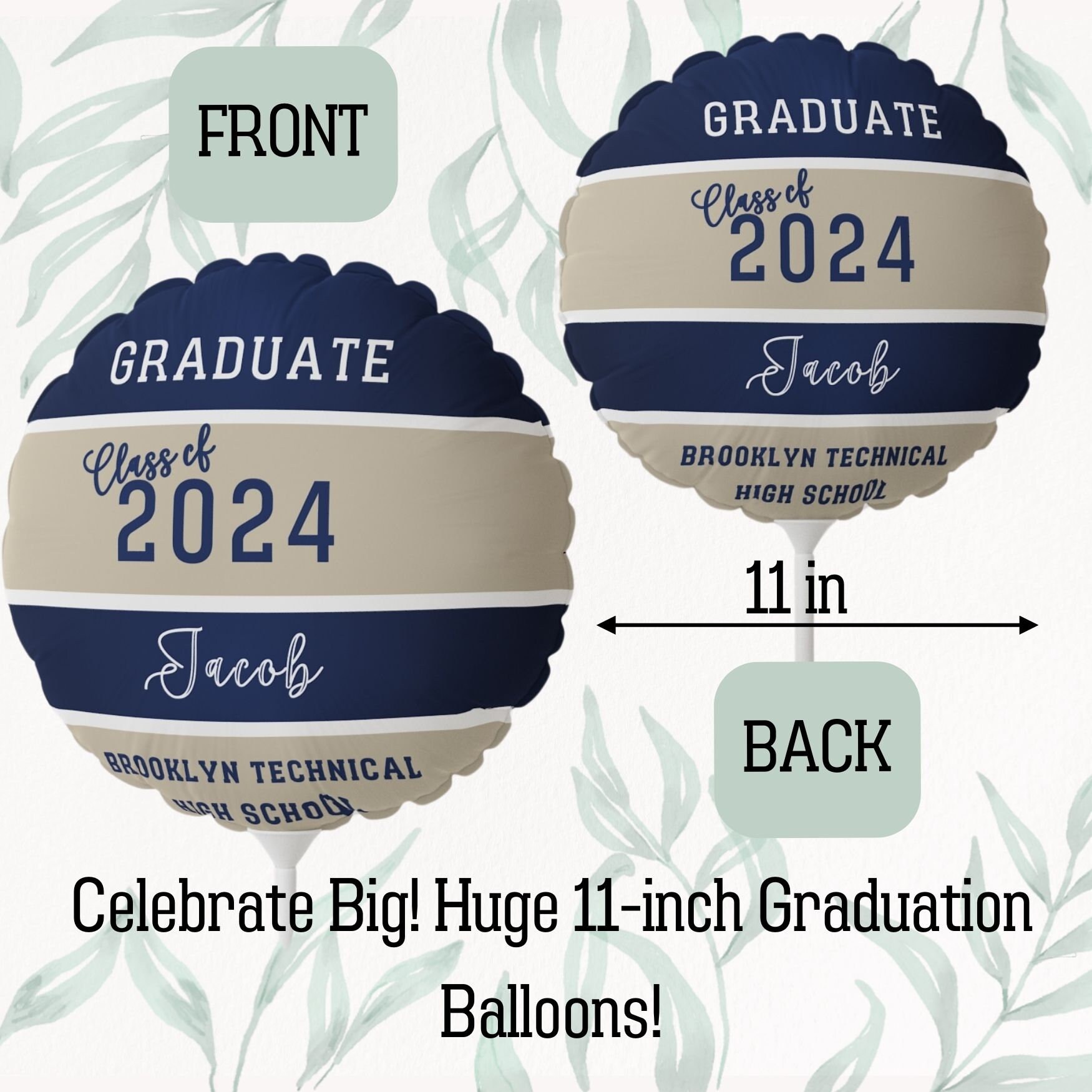 Custom Graduation Balloon, Grad Party Decor, High School Grads ...