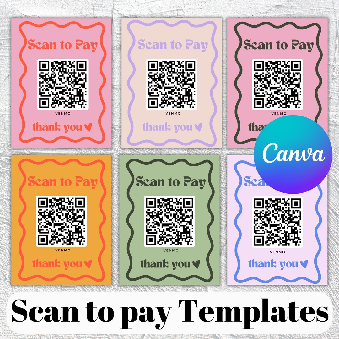 Scan to Pay Template Editable Canva Venmo Custom Payment Method Sign ...
