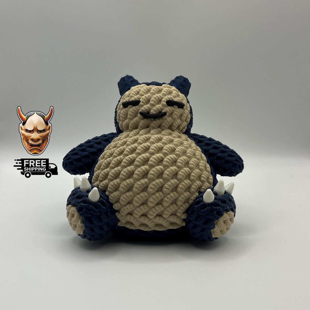 Snorlax Mini Figure 3d Printed Crochet Design 130mm 5 Tall - Etsy
