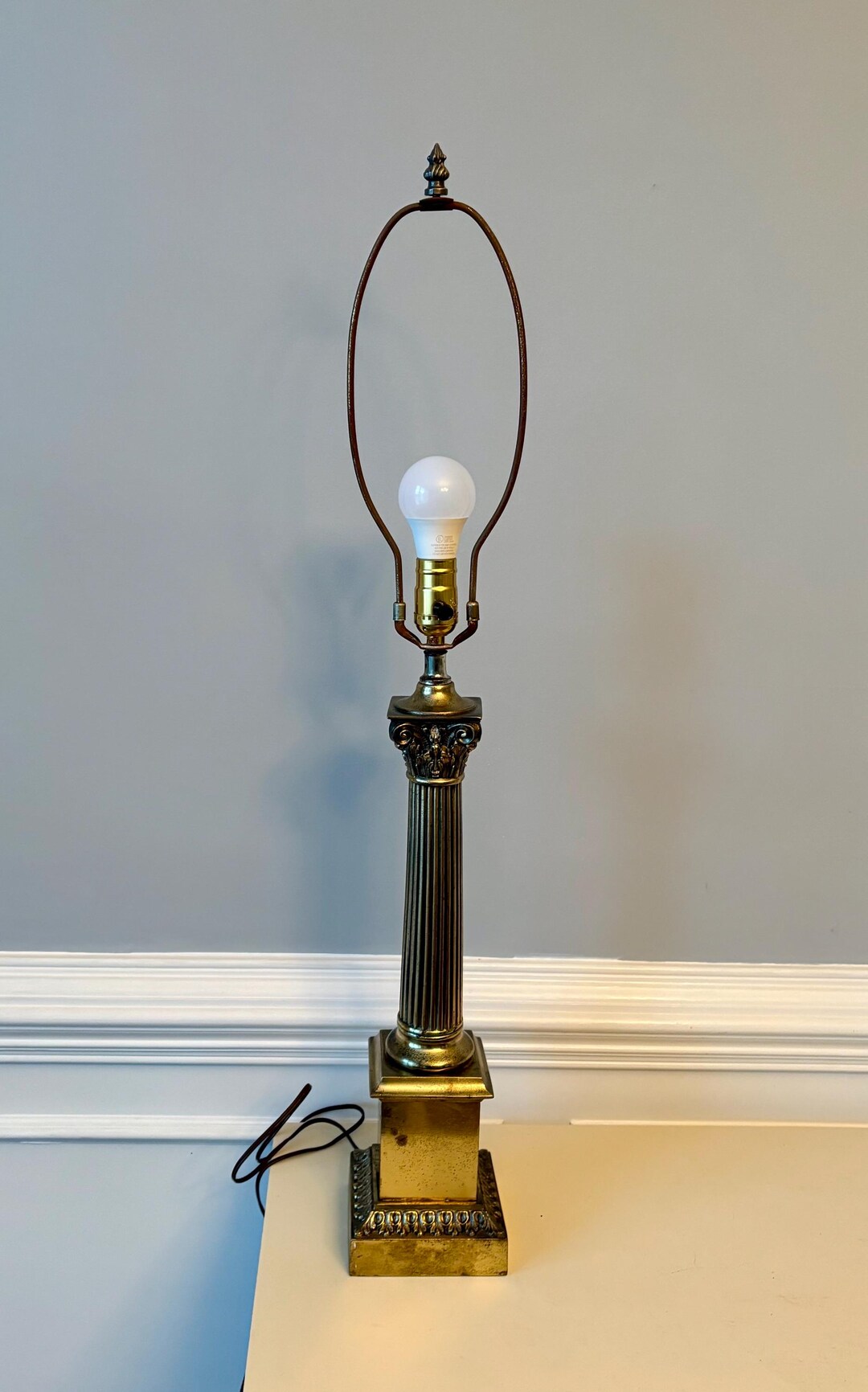 Vintage Brass Corinthian Column Lamp, Hollywood Regency Style - Etsy
