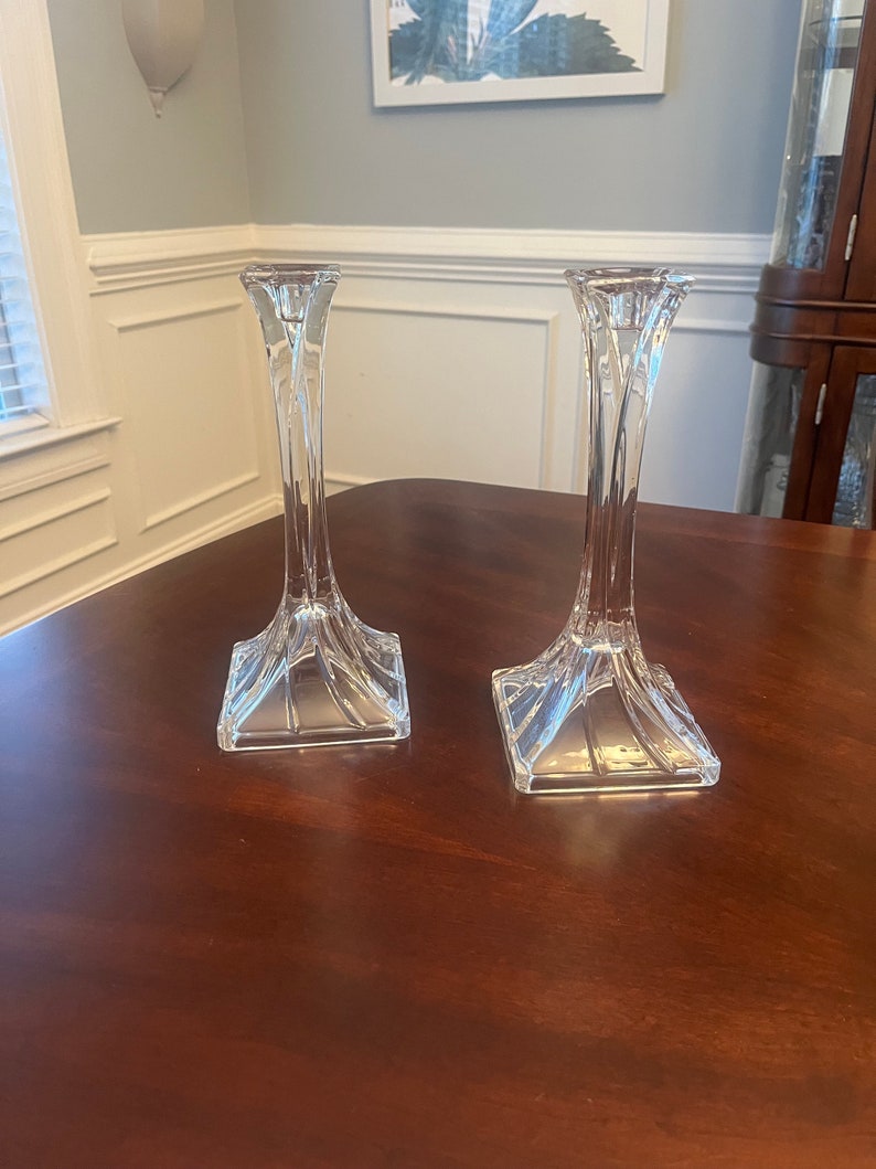 Vintage Pair of Tall 10.5 Toscany Crystal Candlesticks. 24% Lead ...