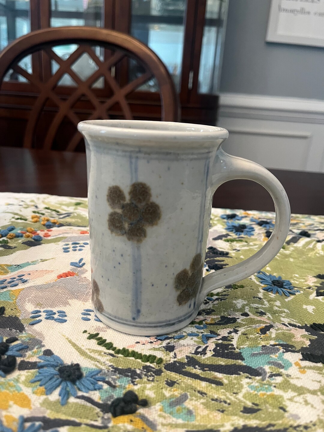 Vintage Speckled Stoneware Mugs. Set of 4 Heavy Weight Mugs in a Slim ...