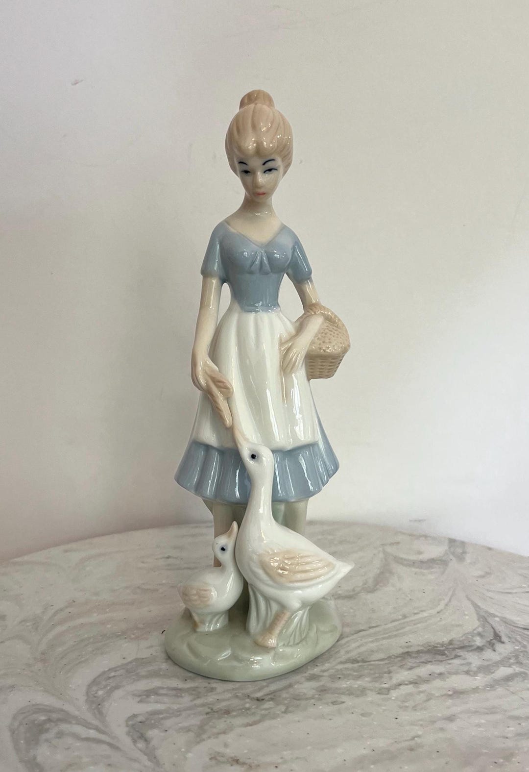 Vintage Ceramic Figurine Glazed Simson Giftware Lady With Blue Dress ...