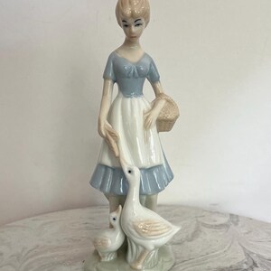 Vintage Ceramic Figurine Glazed Simson Giftware Lady With Blue Dress ...
